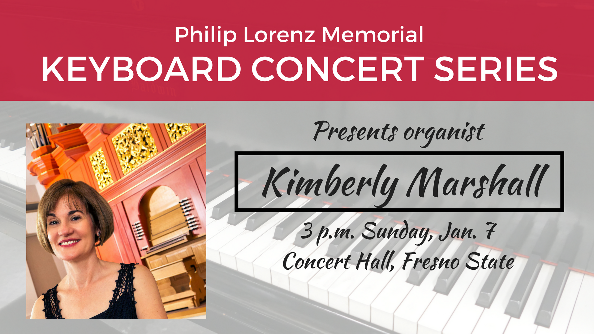 Keyboard Concert Series presents organist Kimberly Marshall on Jan. 7 ...